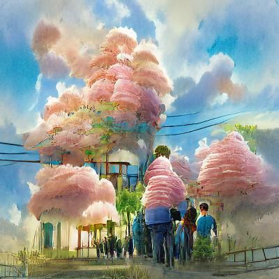 cotton candy trees - AI Generated Artwork - NightCafe Creator