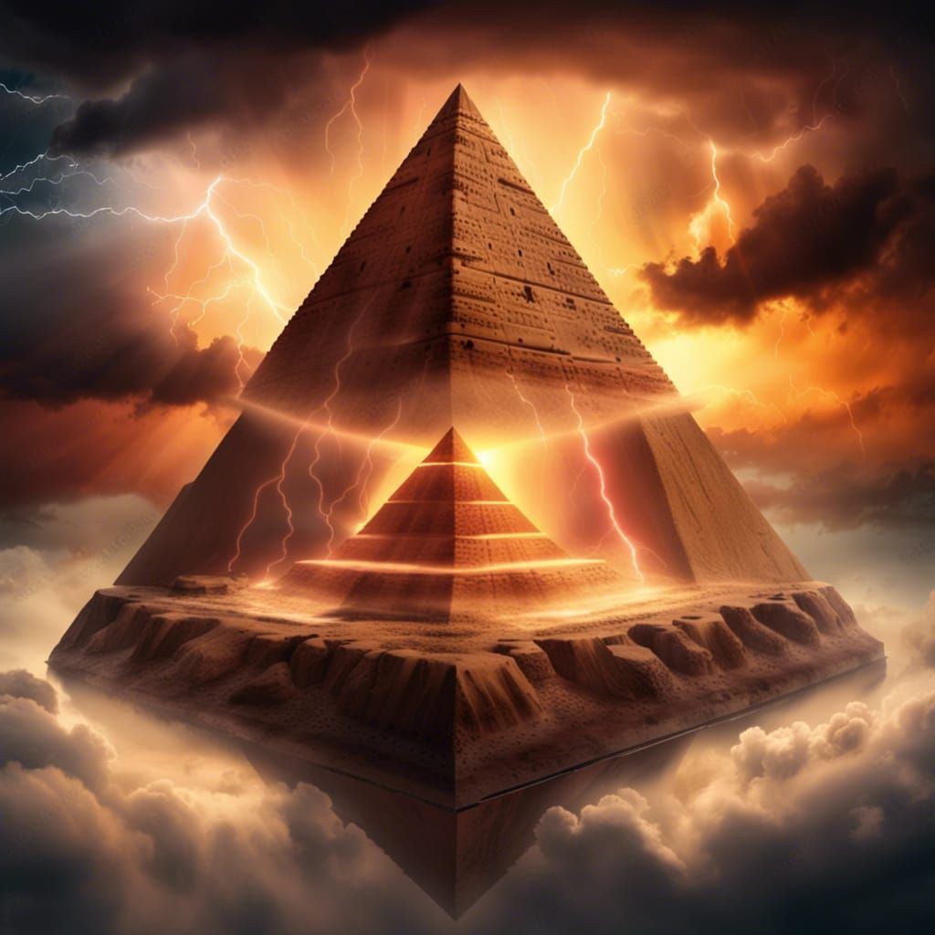Pyramid - reaching the clouds... - AI Generated Artwork - NightCafe Creator