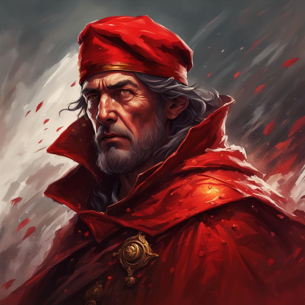 Submissive Servant of Gilead in Dramatic Red Attir... - AI Art