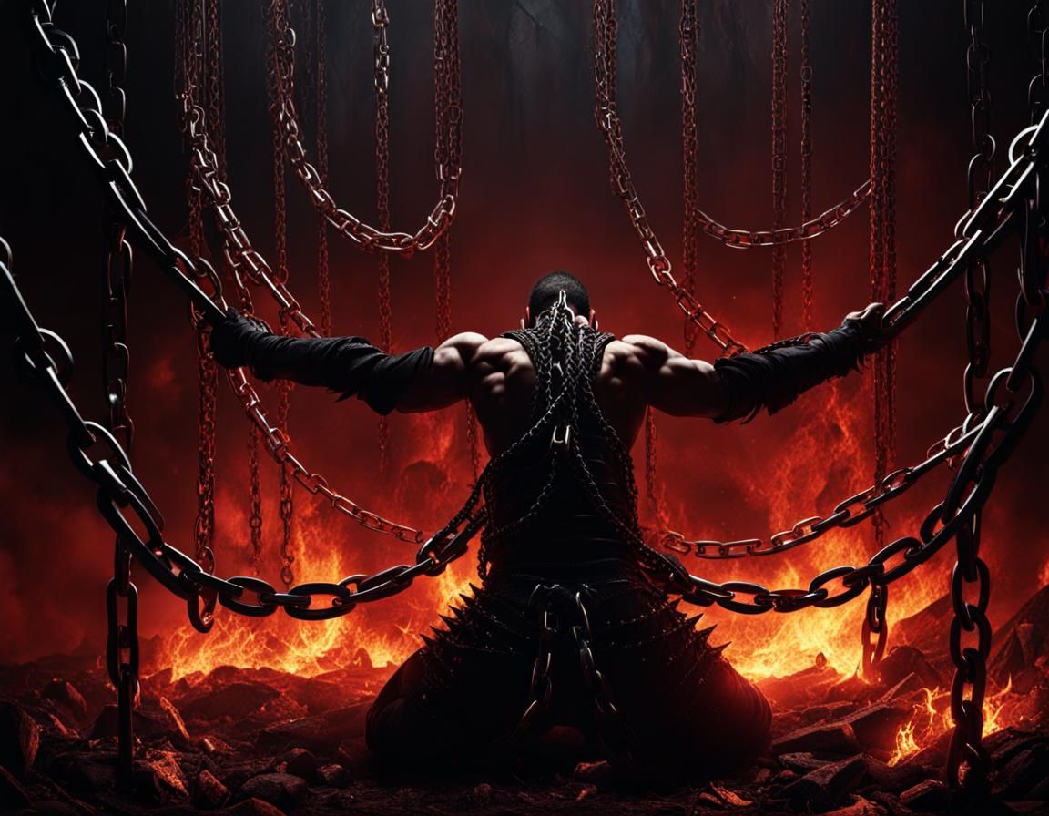 A Chained Devil in the depths of hell - AI Generated Artwork - NightCafe Creator