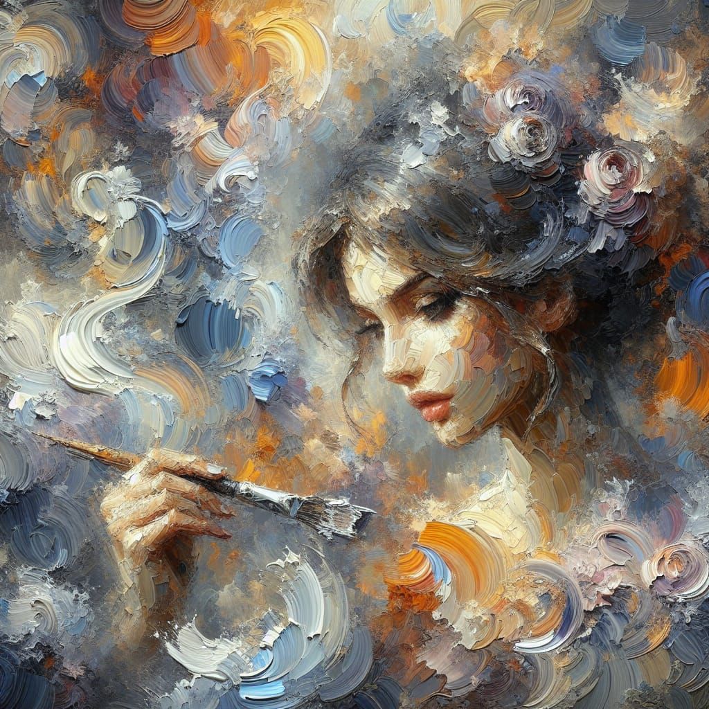 A captivating digital painting which showcases the texture of impasto ...