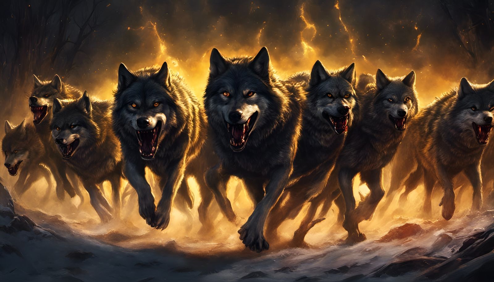 An army of wolves - AI Generated Artwork - NightCafe Creator