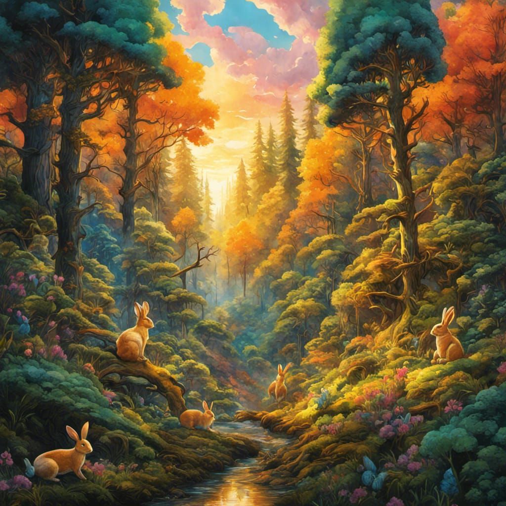 Good morning rabbits - AI Generated Artwork - NightCafe Creator