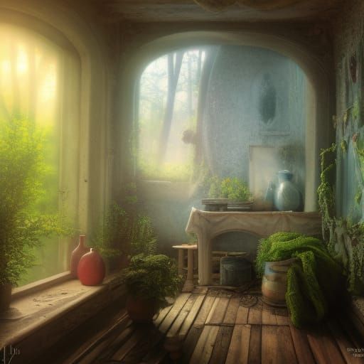 Inside the House of the Healer - AI Generated Artwork - NightCafe Creator