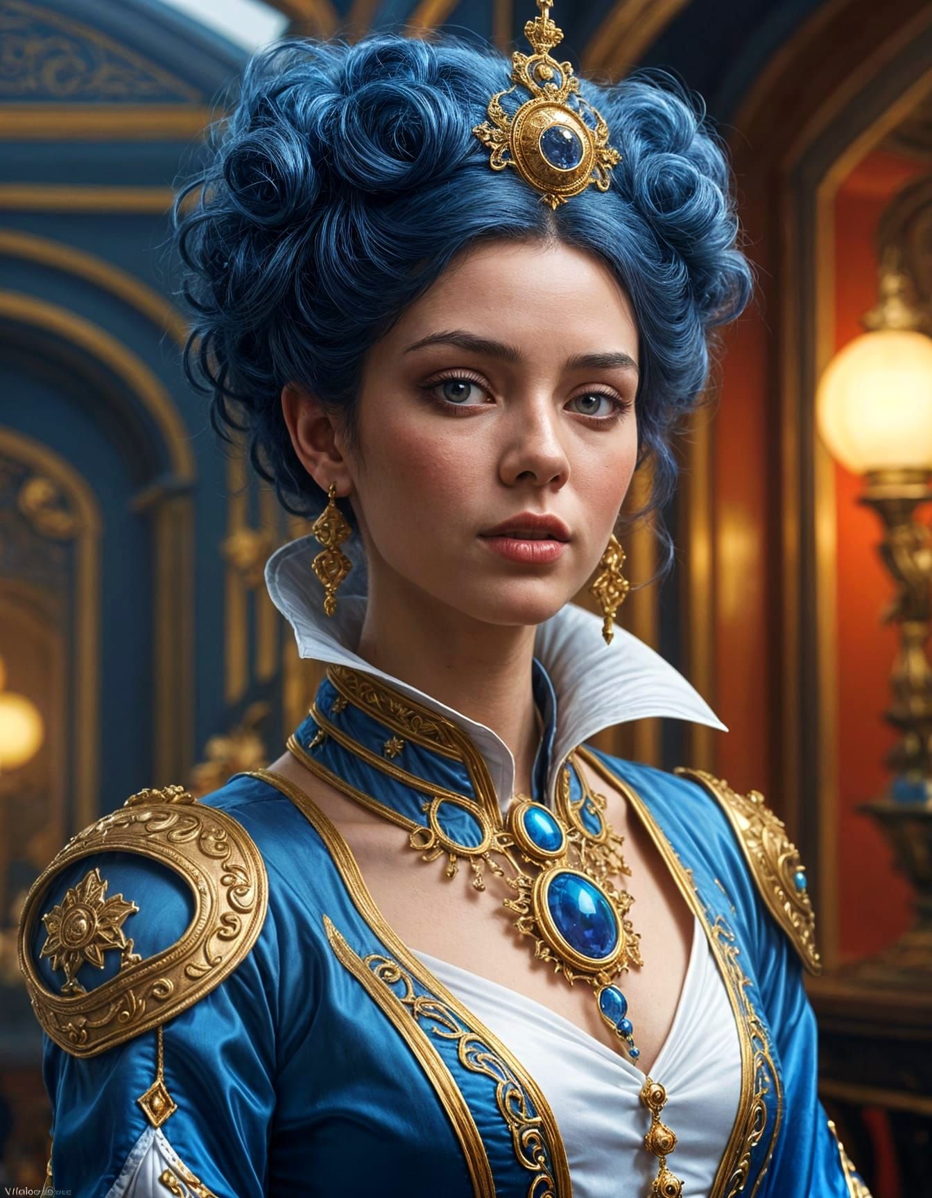 Majestic Jester in Whimsical Fantasy Realm - AI Art