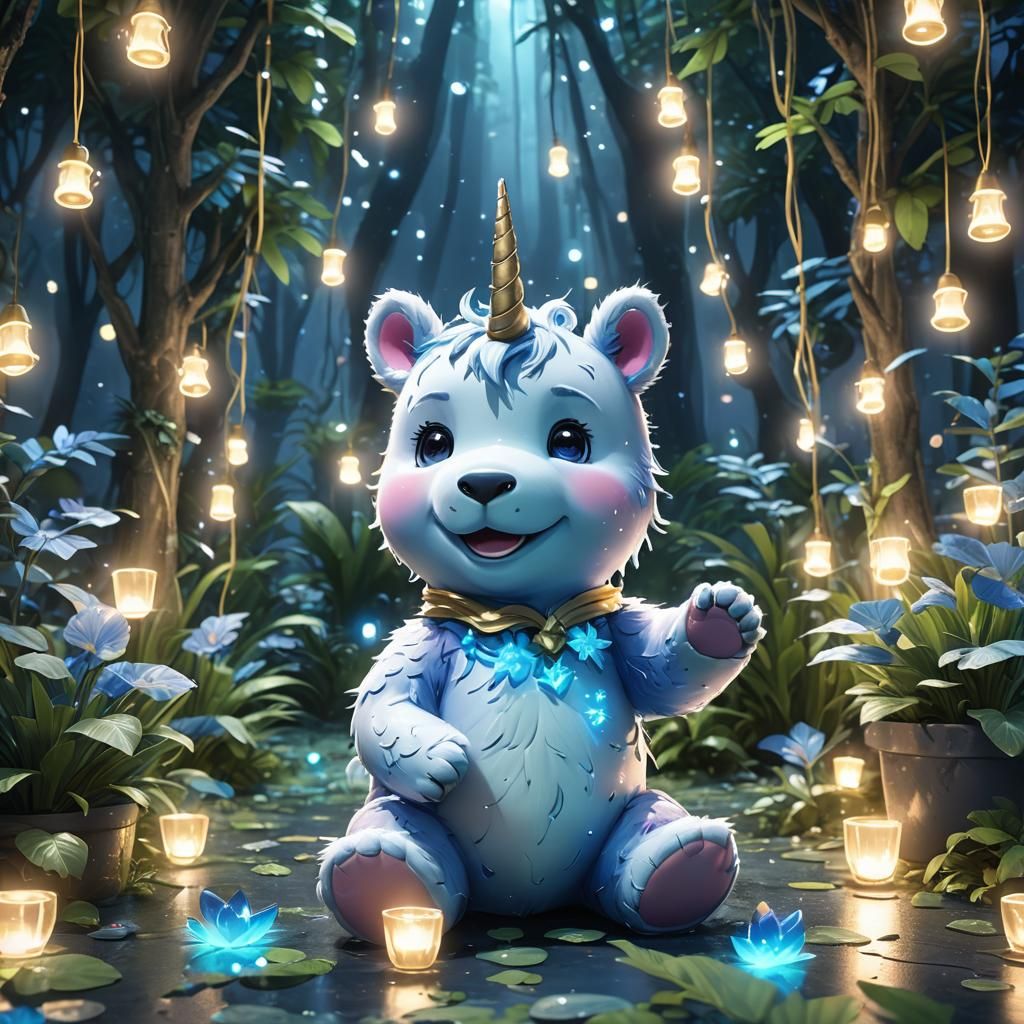 Blue Beam Bear-corn - AI Generated Artwork - NightCafe Creator