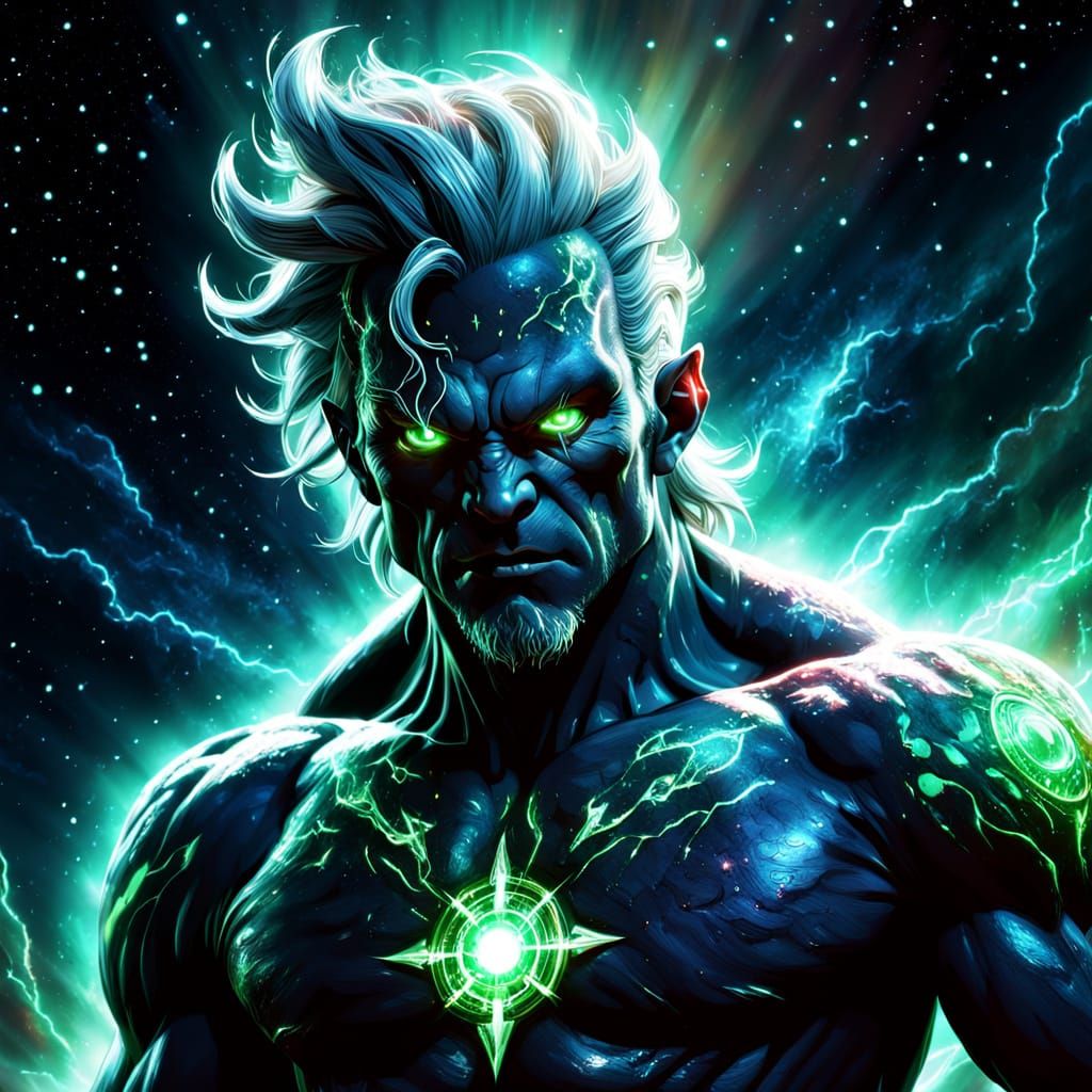 Majestic Cosmic Demon Radiates Power and Mystery - AI Art