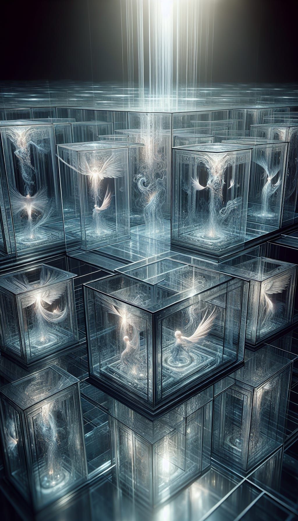 Multiple ghosts in multiple glass boxes - AI Generated Artwork ...