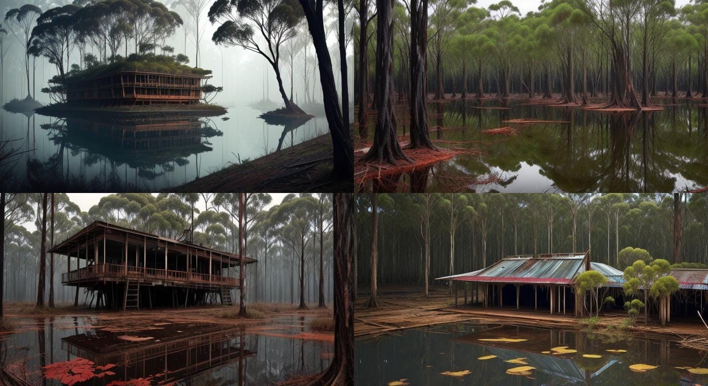 Abandoned Floating Forest in Australia Reclaimed - AI Art