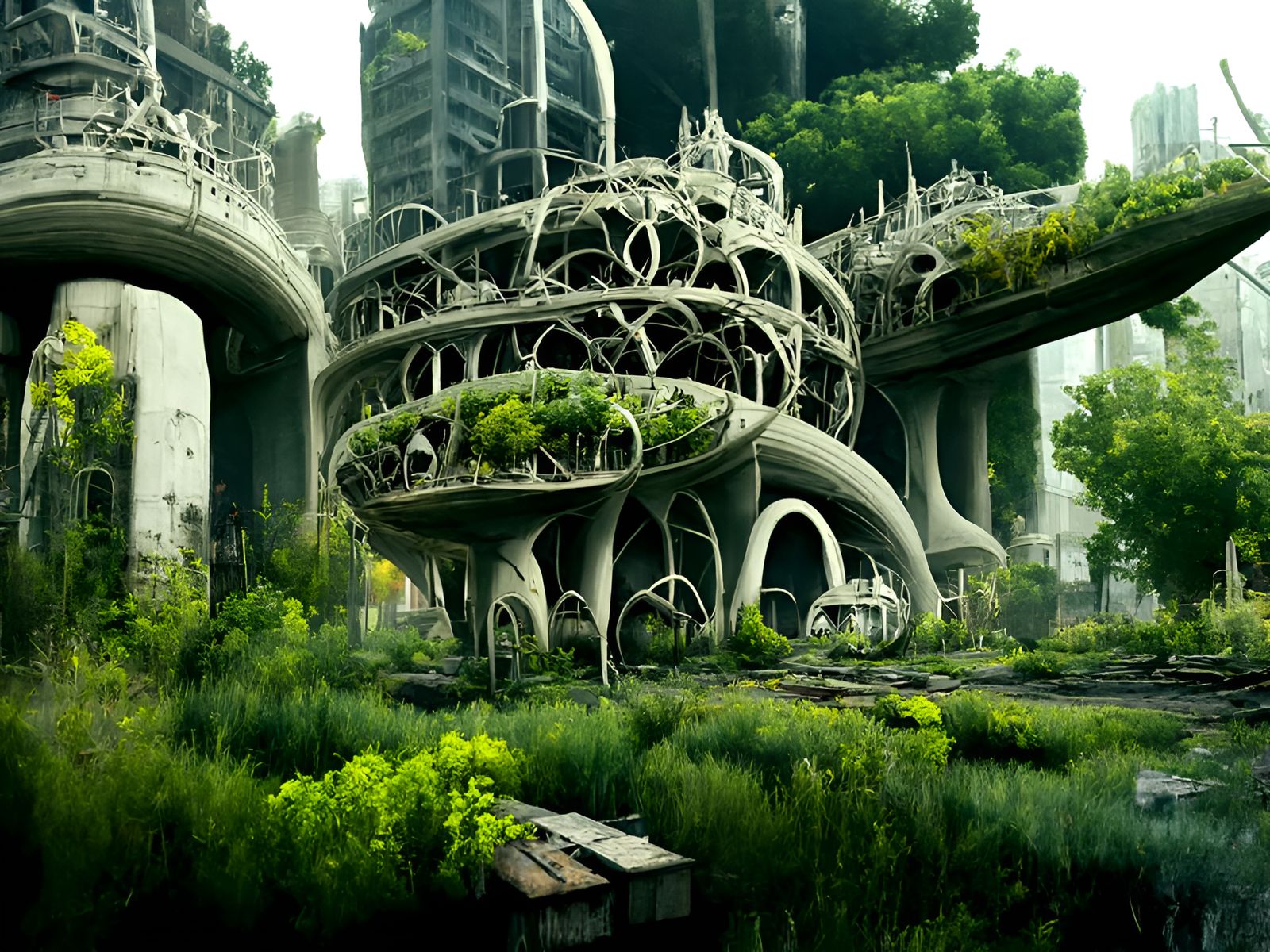 Biopunk: Ornate Environmental Brutalist Cityscapes, by tdraw_ai_art : r ...