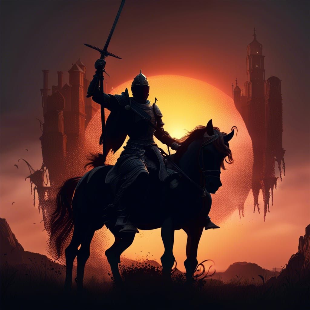 The Black Knight of the Floating City - AI Generated Artwork ...