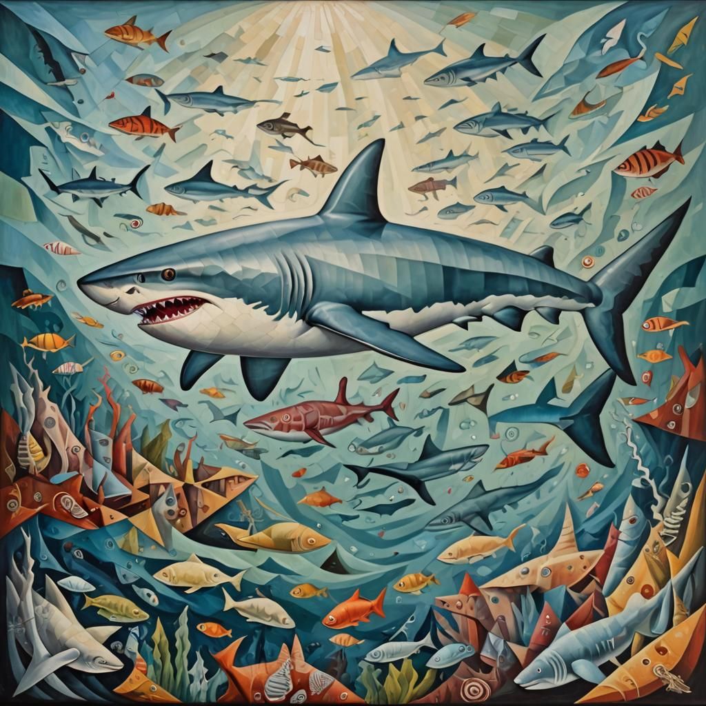 a surrealist painting, naive art, cubism detailed painting portraying a ...