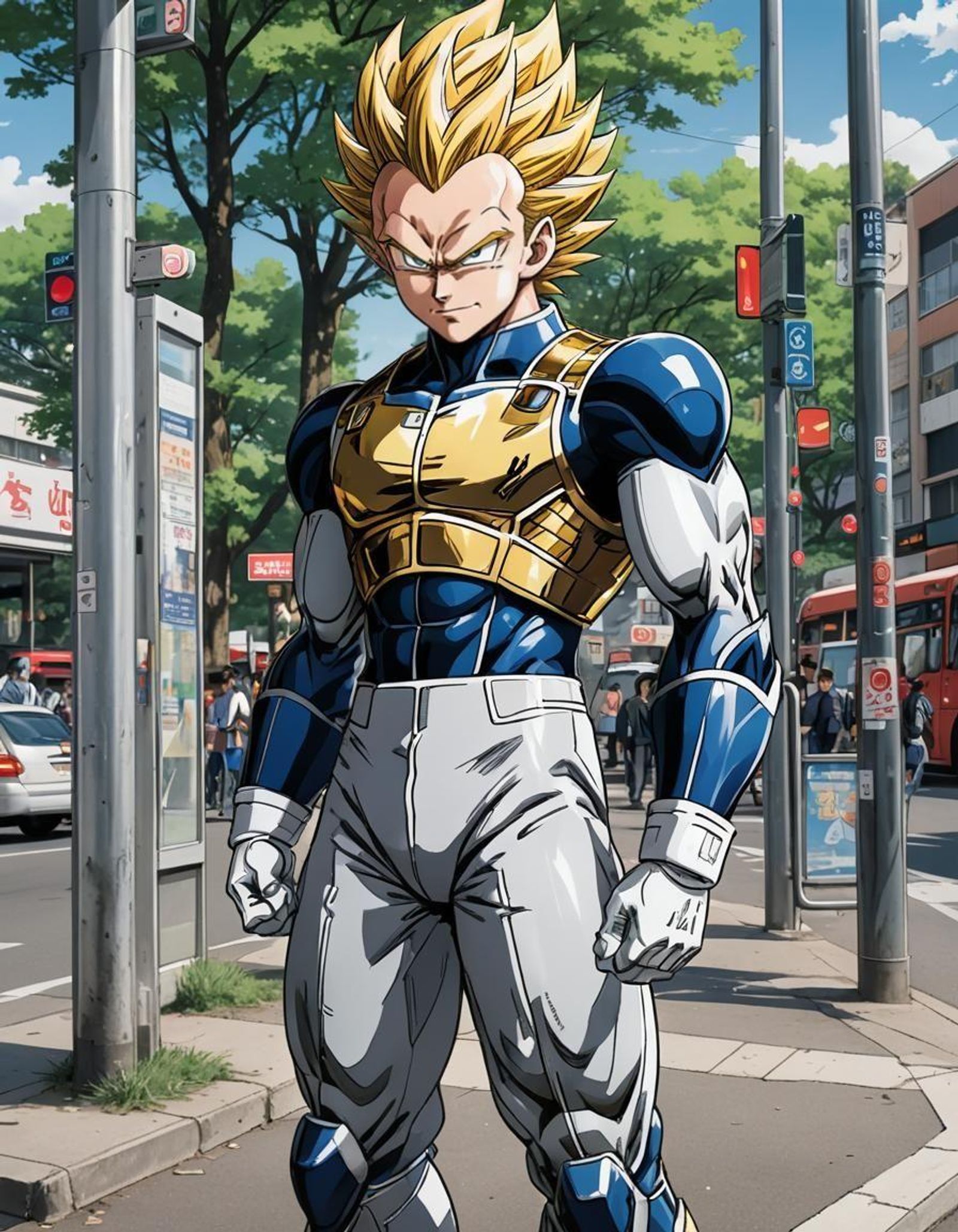 Vegeta just chilling on the streets - AI Generated Artwork - NightCafe ...