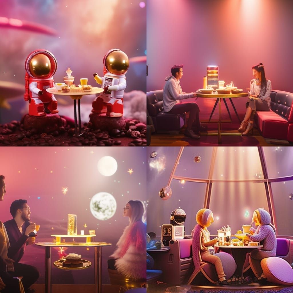 Cosmic Coffee and Cake in a cosmic coffee shop. - AI Generated Artwork ...