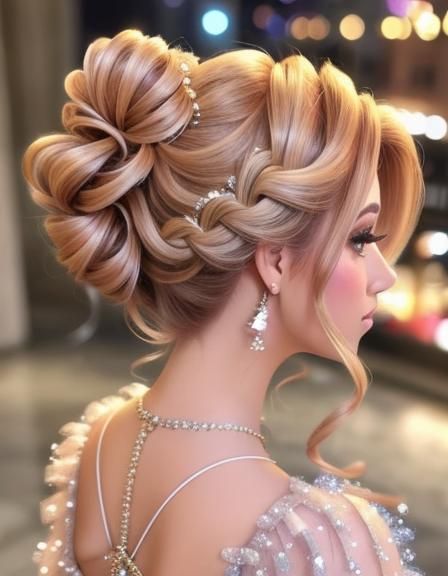 beautiful hair updo - AI Generated Artwork - NightCafe Creator