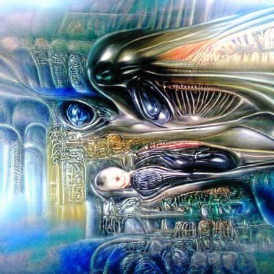 a transcendent entity of the Tao concept art H.R. Giger parallax ...