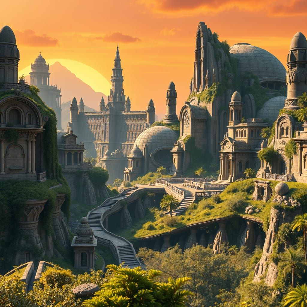 Turtle civilation telephoto - Ancient Turtle Cityscape in Go...