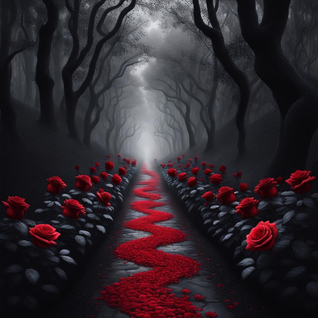Rose Path - AI Generated Artwork - NightCafe Creator