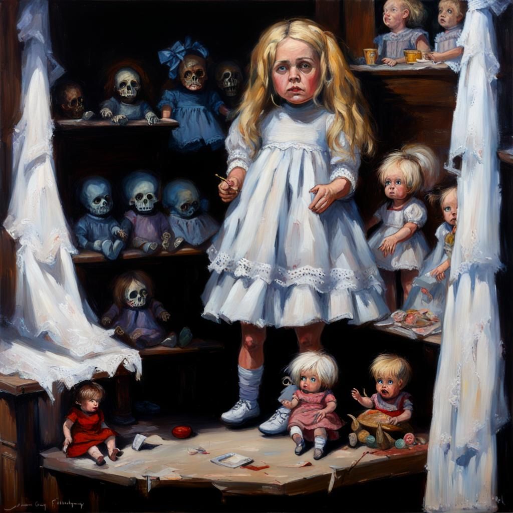 A Creepy Doll Collection - AI Generated Artwork - NightCafe Creator