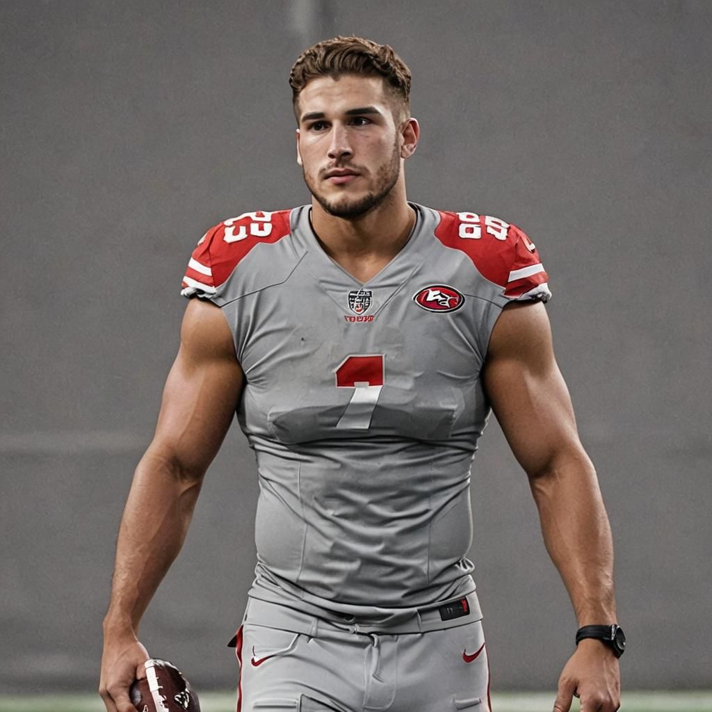 Handsome Muscular football player - AI Generated Artwork - NightCafe ...