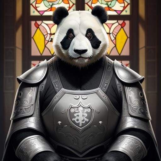 Praying panda paladin - AI Generated Artwork - NightCafe Creator