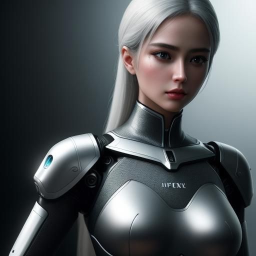 High-advanced technology personal humanized female robot, very detailed ...