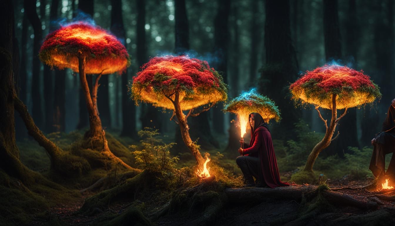 Sorcerer of the Ancient Mist: Elemental Conflict - AI Generated Artwork ...