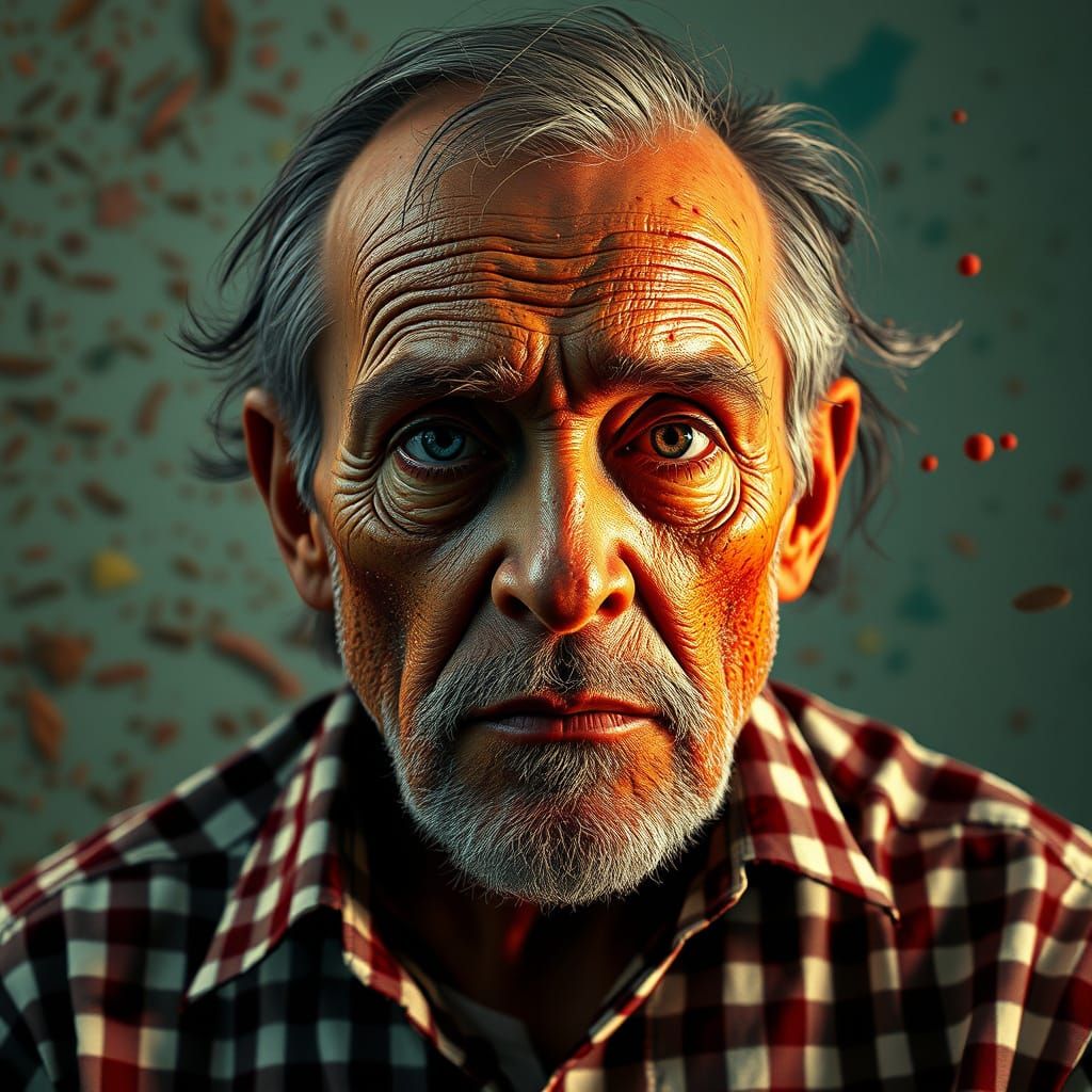 Gingham Horror Portrait in Cyberpunk Style - AI Art