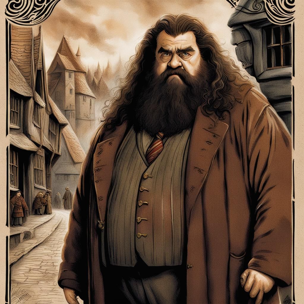 Harry Potter Hagrid postcard - AI Generated Artwork - NightCafe Creator