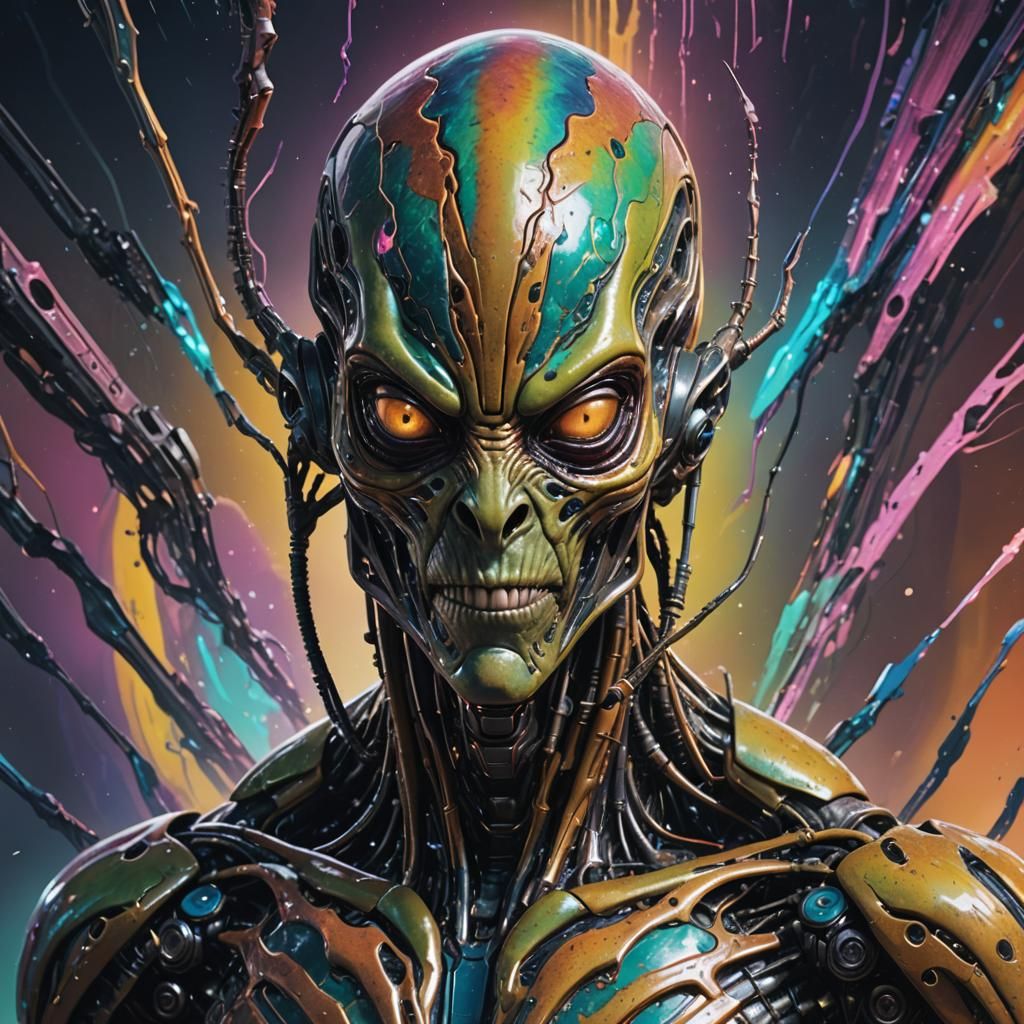 a ectomorphic cyber bio alien - AI Generated Artwork - NightCafe Creator