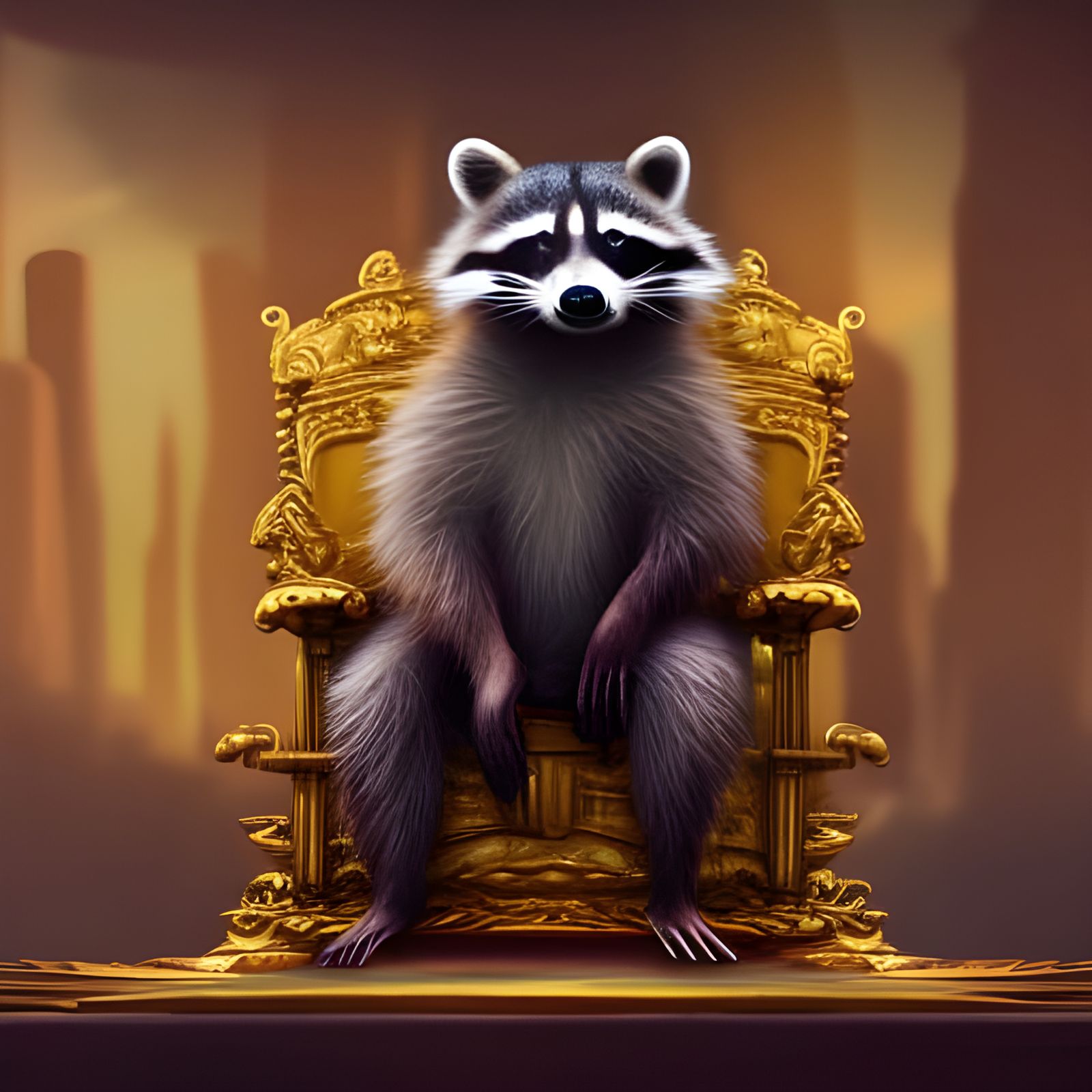 King of Chonky Raccoons - AI Generated Artwork - NightCafe Creator