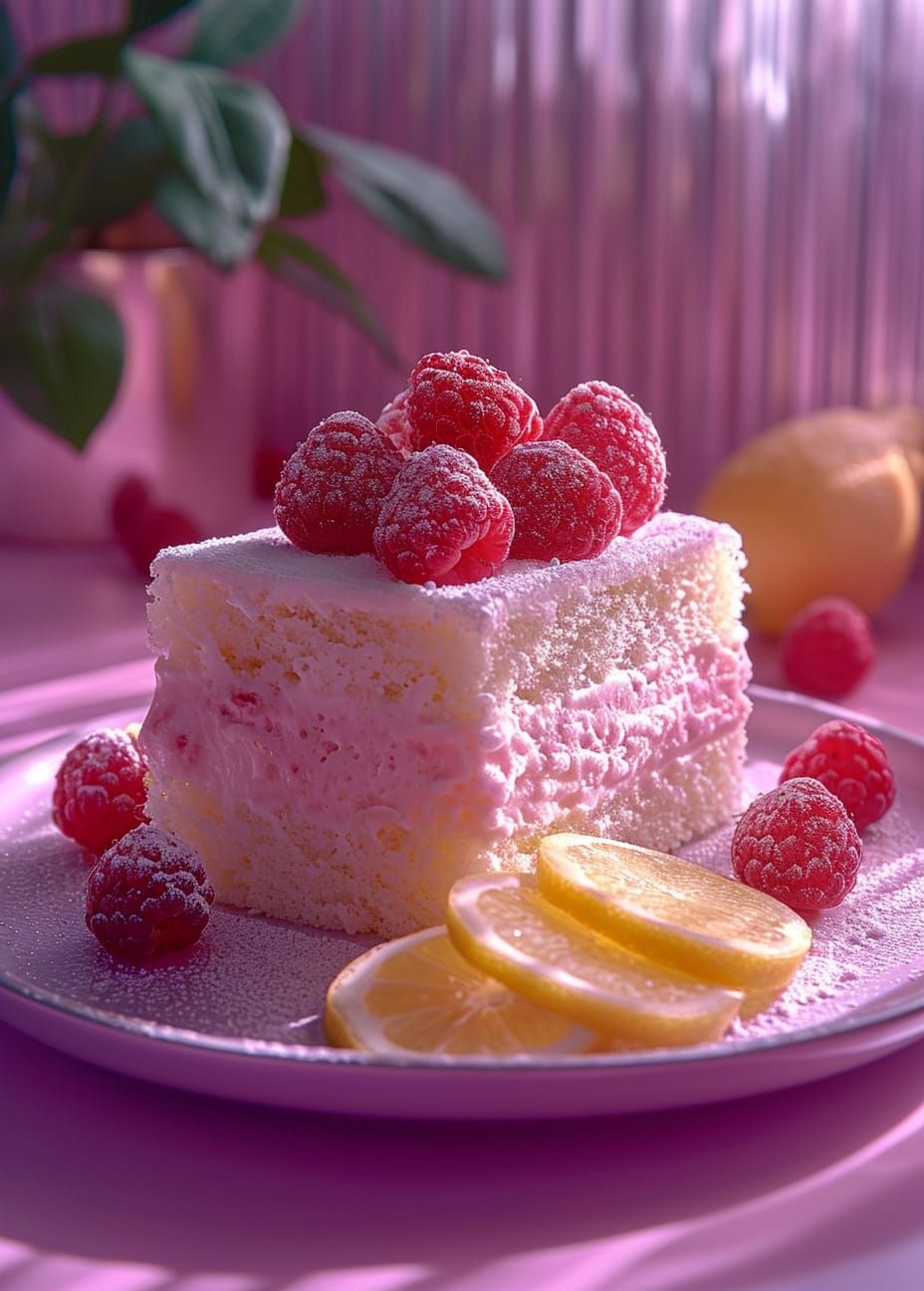 Raspberry Mousse Cake - AI Generated Artwork - NightCafe Creator