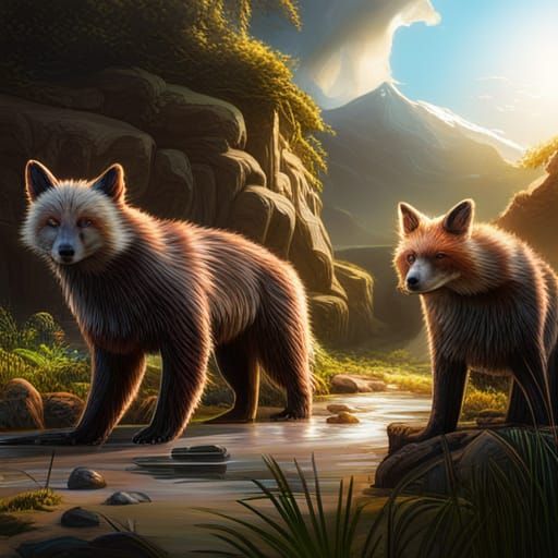 bear fox combo - AI Generated Artwork - NightCafe Creator