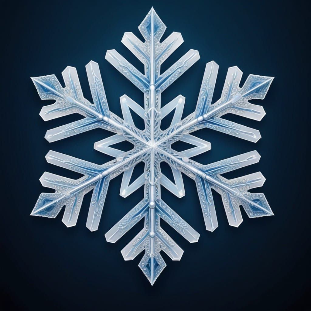 Fractals in Nature. Sparkling Snowflake