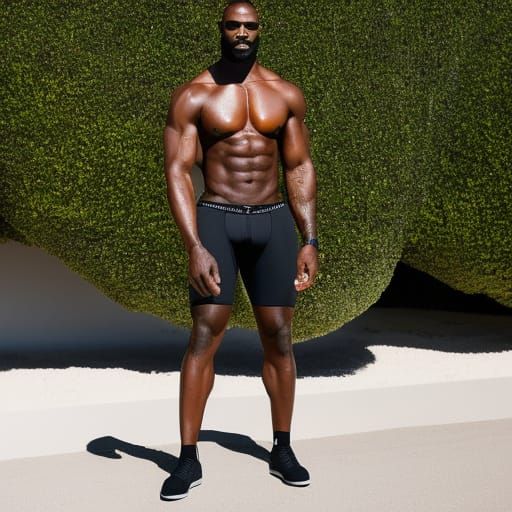 a medium shot of Black male model Tyson Beckford, facing forward ...