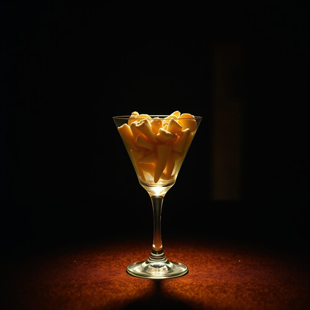 Cocktail glass full of teeth - Surrealist Cocktail Glass Fil...