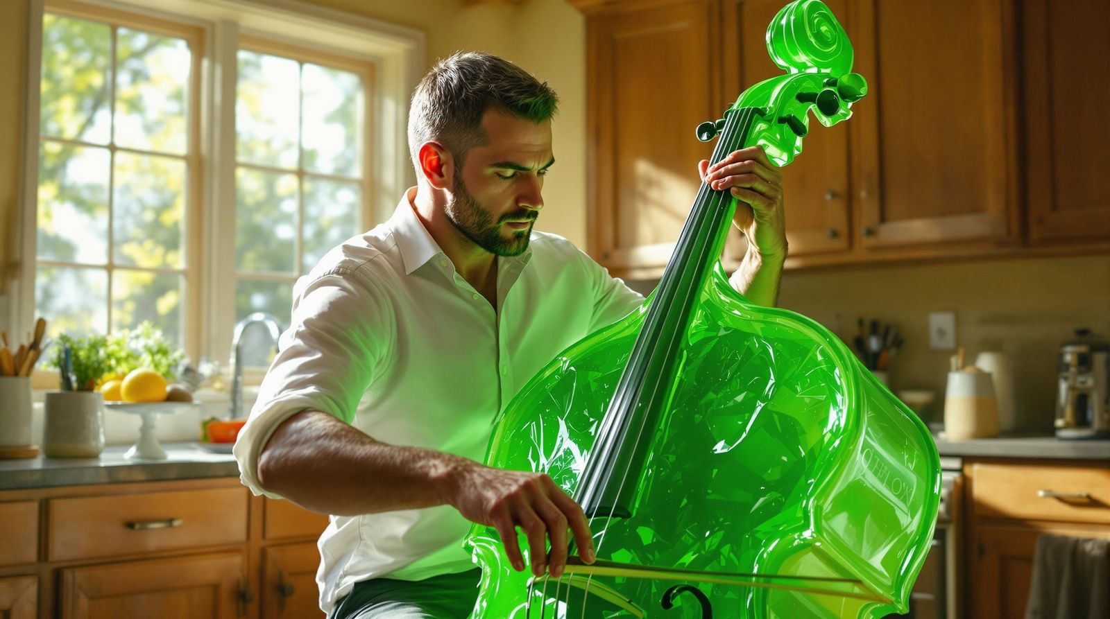 Jello Cello - Surreal Kitchen Scene with Jello Cello Player