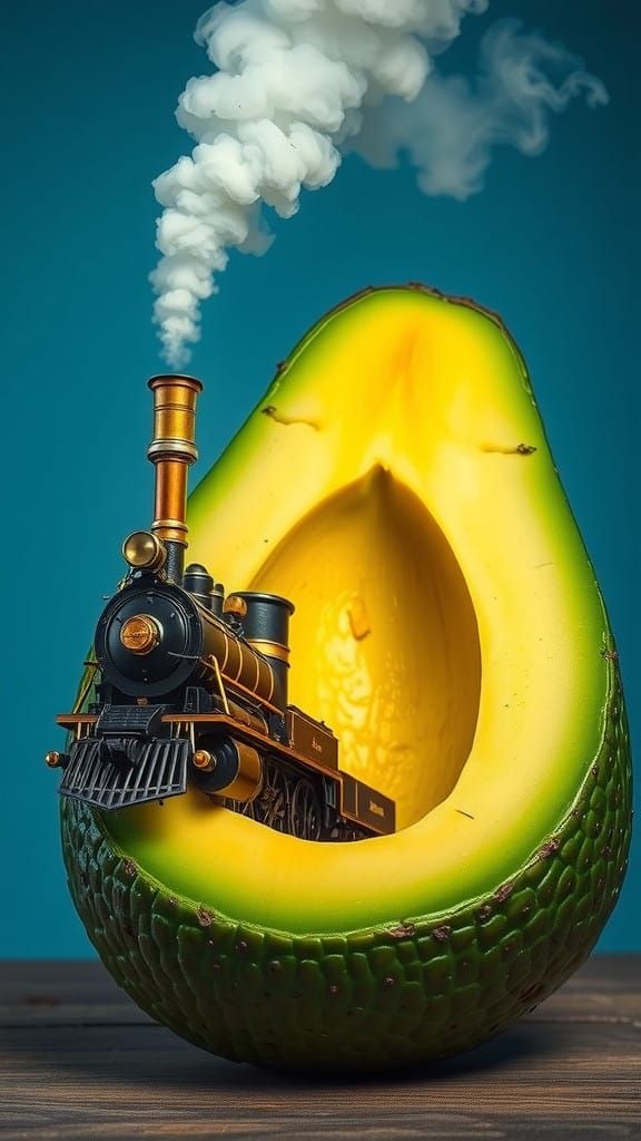 A majestic steam train, adorned with intricate brass filigree and ...