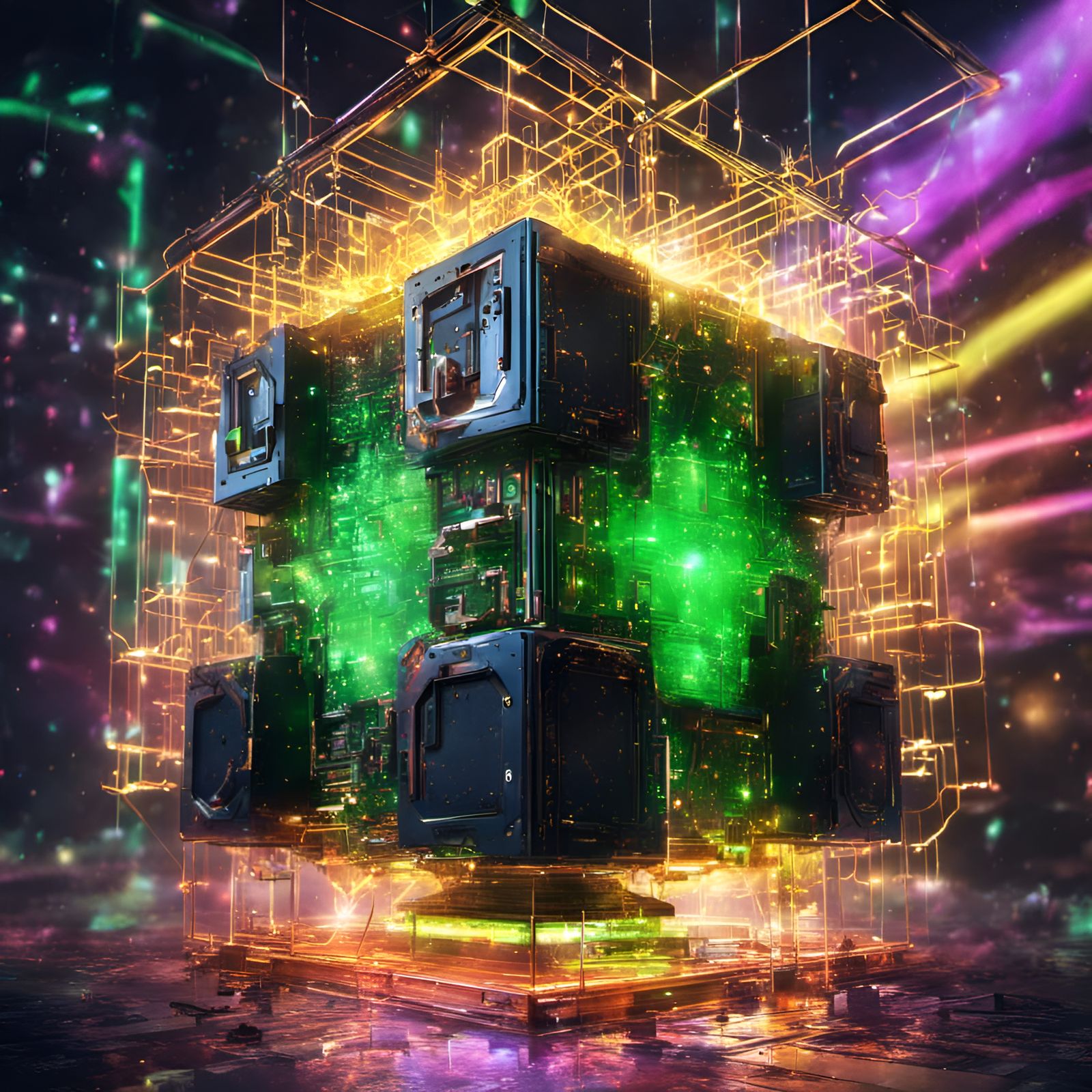 Alien Cube Computer - AI Generated Artwork - NightCafe Creator