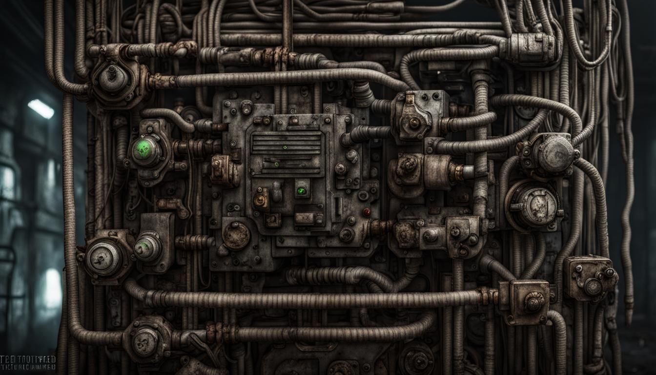 power connections mechanical line doom dark tortured tech texture - AI ...
