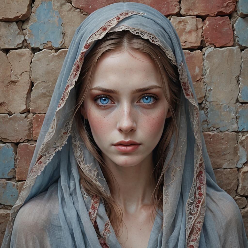 Her Beautiful Face with veil - AI Generated Artwork - NightCafe Creator