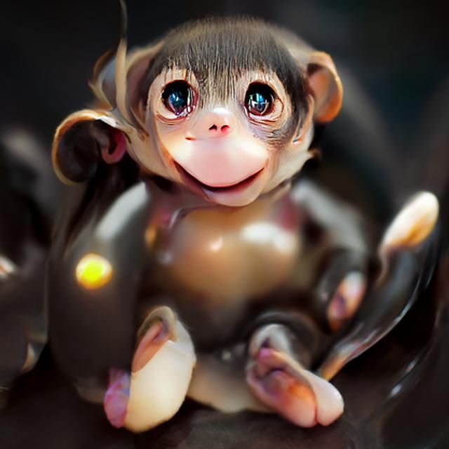 a super cute baby monkey 2 - AI Generated Artwork - NightCafe Creator