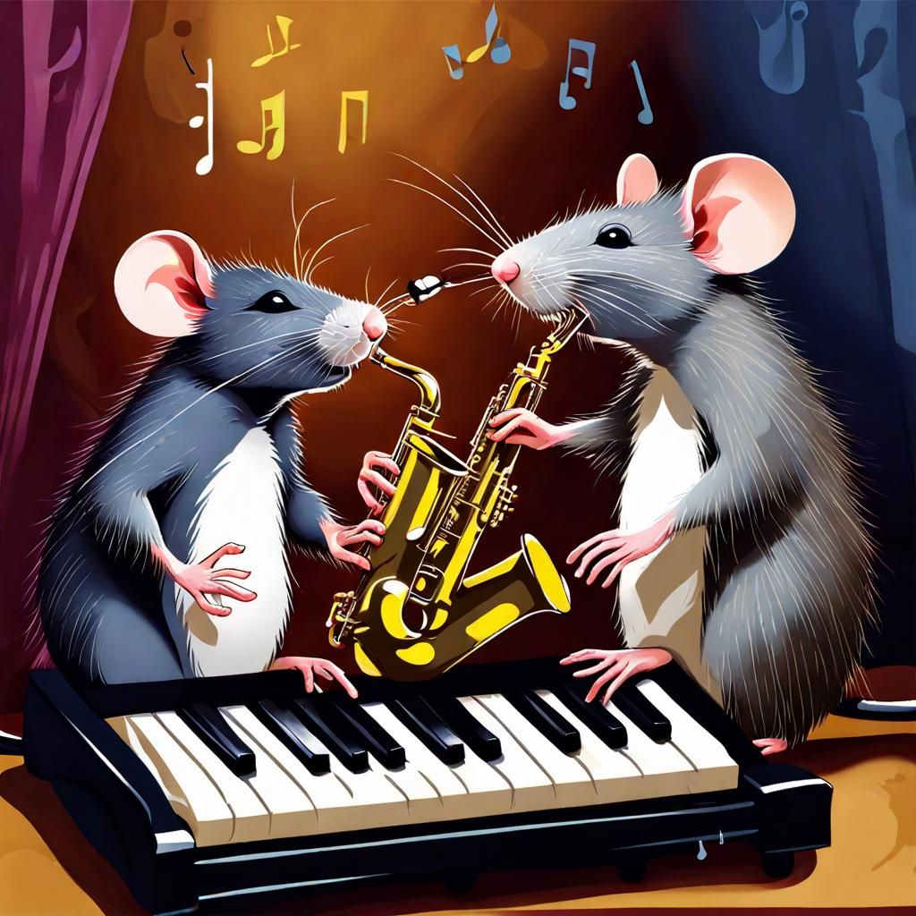 Rats playing jazz - AI Generated Artwork - NightCafe Creator