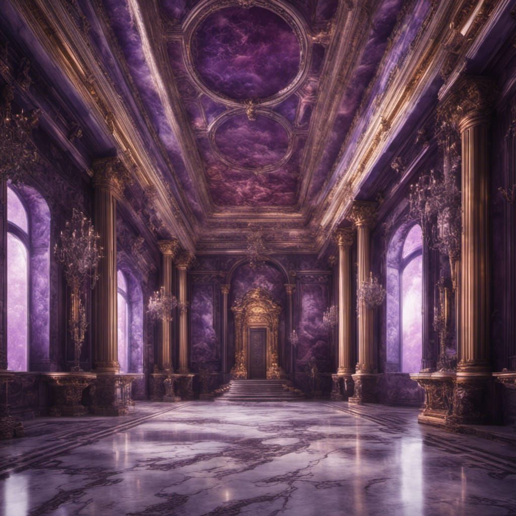 royal purple grand marble hall - AI Generated Artwork - NightCafe Creator