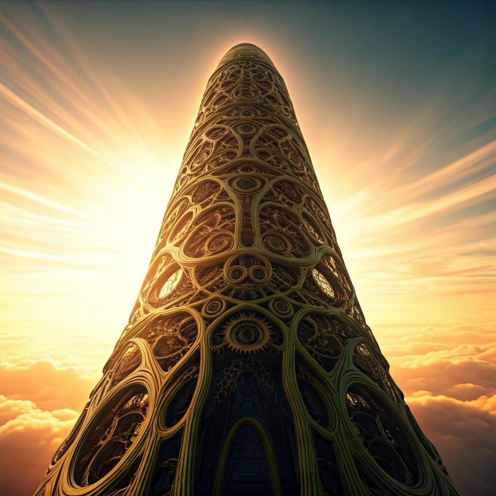 Surreal Solarpunk Tower in Cinematic, Atmospheric ... - AI Art