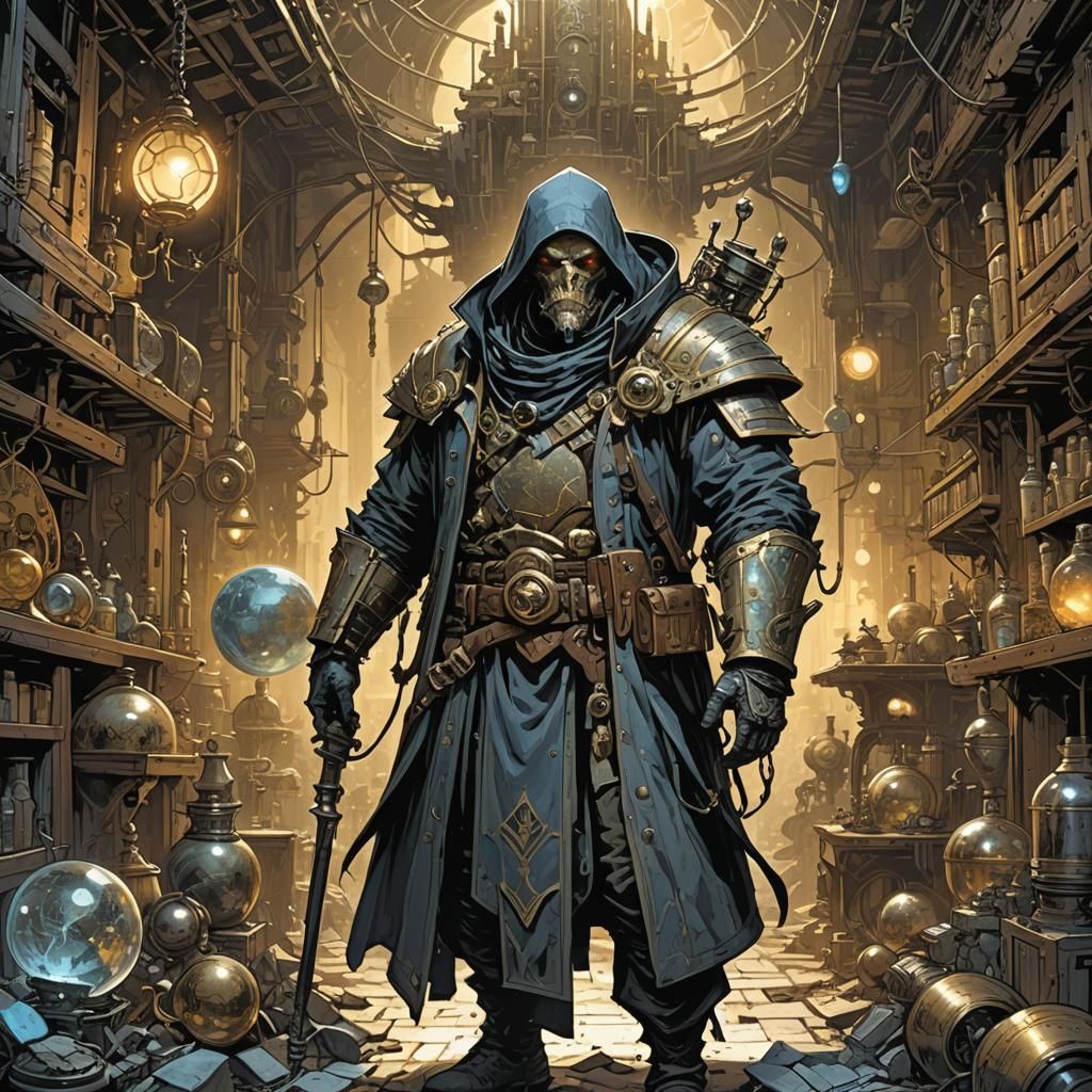 "The Alchemist" epic sci-fi fantasy masterpiece by Wadim Kashin gris ...