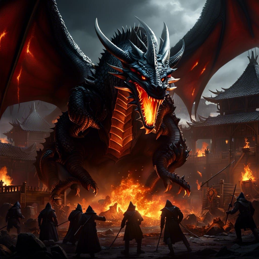 Dragon Attacks! - AI Generated Artwork - NightCafe Creator