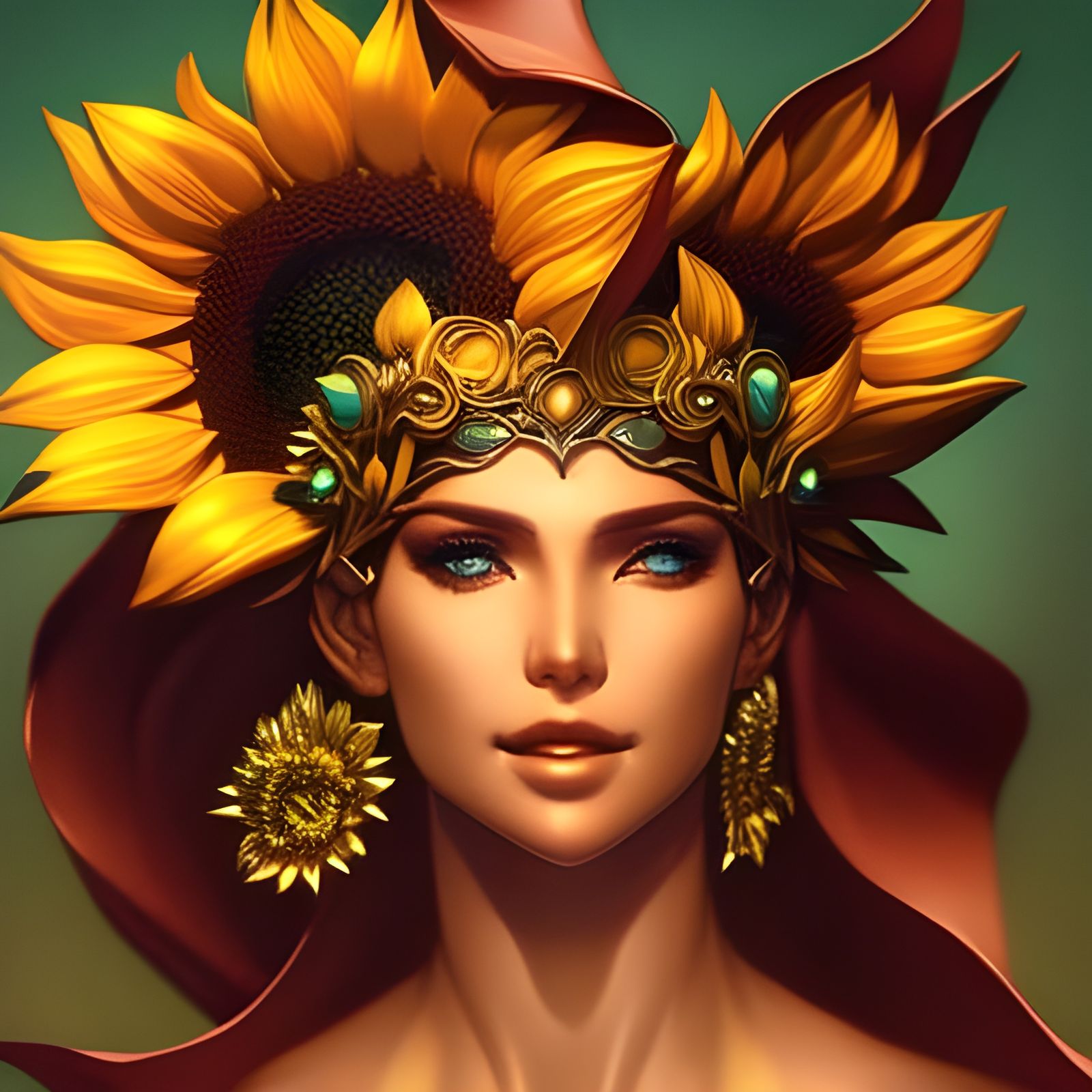 Sunflower Queen - AI Generated Artwork - NightCafe Creator