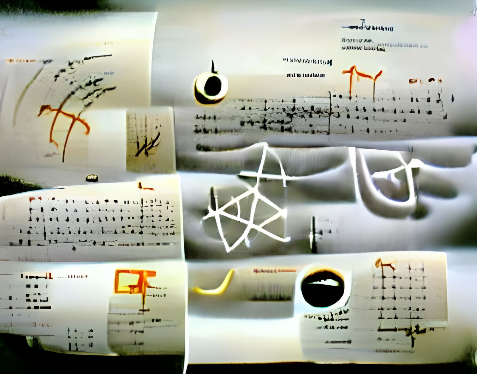 music notation; graphic score; graphic notation; ink; Cathy Berberian ...
