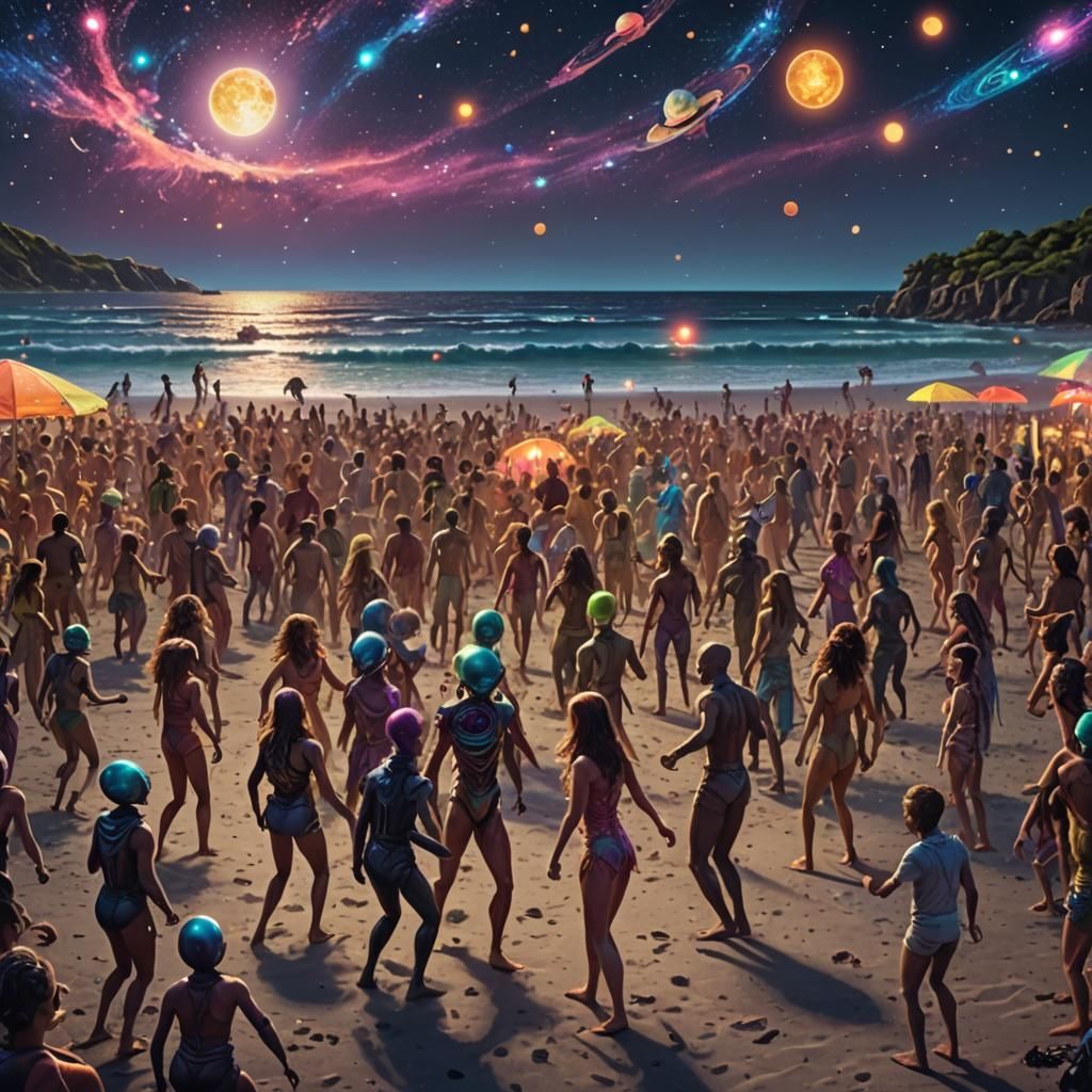 Intergalactic Rave - AI Generated Artwork - NightCafe Creator